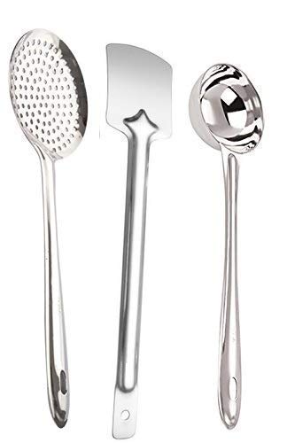 Kitchen Cooking & Serving Spoons Set of 3 combo pack Cooking & Serving Spoons Set of 3 Steel Deep Ladle | Soup/Milk Ladle/Karchi | Cooking and Serving Spoon Pack of 3