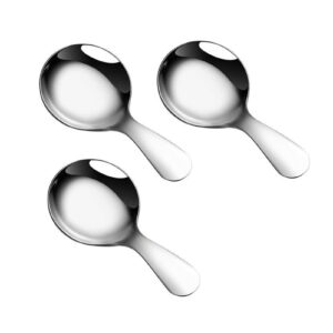 spoons silverware dessert spoons ceramic soup spoons set of 4 for family soup spoons set serving for soup fruit salad ice cream oatmeal spoon set (color : a)