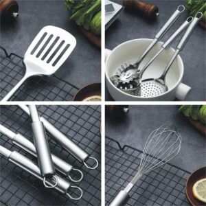 Berglander Cooking Utensil Set 13 Piece Stainless Steel Kitchen Tool Set with Holder, Include Cooking Spoon, Spatula, Whisk, Cooking Tong and etc. (13 Pieces)