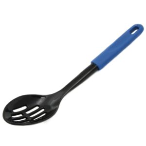 chef craft basic nylon slotted spoon, 11.5 inch, blue/black