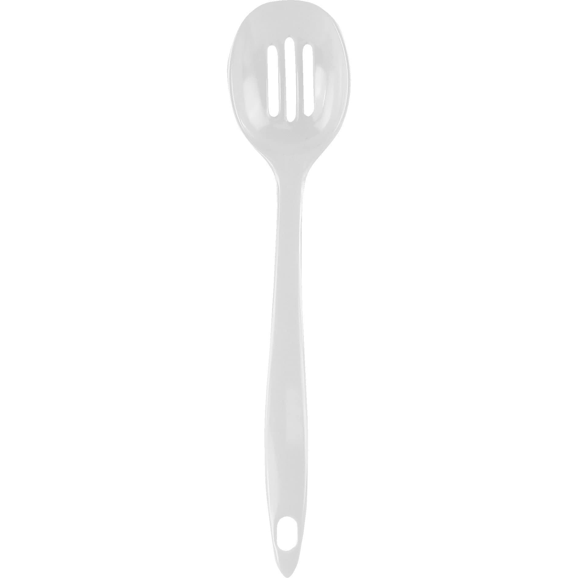 Durable Melamine Cooking Slotted Spoon,White