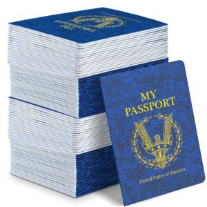 kenburg 60pcs blank passport notebook passport books for kids blue passport notebook 4 x 5.5inch blank passport notebook pretend passports for back to school party school theme party favors