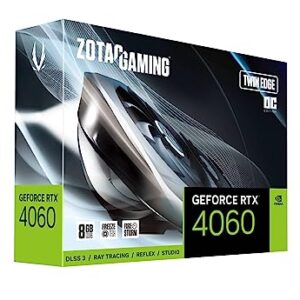 ZOTAC Gaming GeForce RTX 4060 8GB Twin Edge OC DLSS 3 8GB GDDR6 128-bit 17 Gbps PCIE 4.0 Compact Gaming Graphics Card, ZT-D40600H-10M