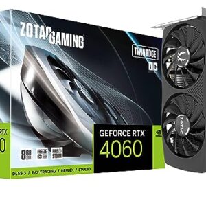 ZOTAC Gaming GeForce RTX 4060 8GB Twin Edge OC DLSS 3 8GB GDDR6 128-bit 17 Gbps PCIE 4.0 Compact Gaming Graphics Card, ZT-D40600H-10M