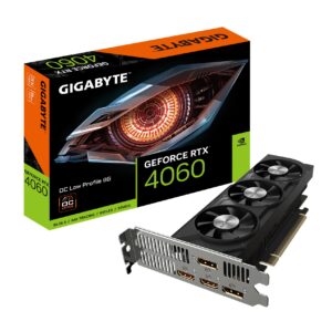 GIGABYTE GeForce RTX 4060 OC Low Profile 8G Graphics Card, 3X WINDFORCE Fans, 8GB 128-bit GDDR6, GV-N4060OC-8GL Video Card