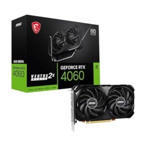 MSI GeForce RTX 4060 Ventus 2X Black 8G OC Gaming Graphics Card - 8GB GDDR6X, PCI Express Gen 4, 128-bit, 3X DP v 1.4a, HDMI 2.1a (Supports 4K & 8K HDR)