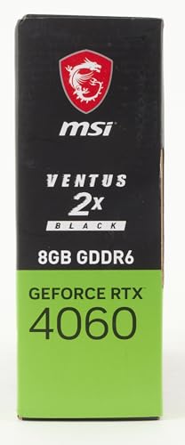 MSI GeForce RTX 4060 Ventus 2X Black 8G OC Gaming Graphics Card - 8GB GDDR6X, PCI Express Gen 4, 128-bit, 3X DP v 1.4a, HDMI 2.1a (Supports 4K & 8K HDR)