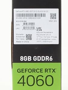 MSI GeForce RTX 4060 Ventus 2X Black 8G OC Gaming Graphics Card - 8GB GDDR6X, PCI Express Gen 4, 128-bit, 3X DP v 1.4a, HDMI 2.1a (Supports 4K & 8K HDR)