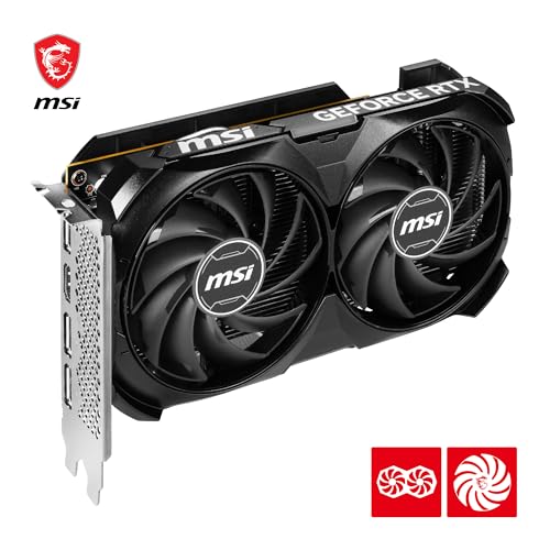 MSI GeForce RTX 4060 Ventus 2X Black 8G OC Gaming Graphics Card - 8GB GDDR6X, PCI Express Gen 4, 128-bit, 3X DP v 1.4a, HDMI 2.1a (Supports 4K & 8K HDR)