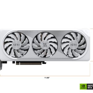 GIGABYTE GeForce RTX 4060 Ti AERO OC 16G Graphics Card, 3X WINDFORCE Fans, 16GB 128-bit GDDR6, GV-N406TAERO OC-16GD Video Card