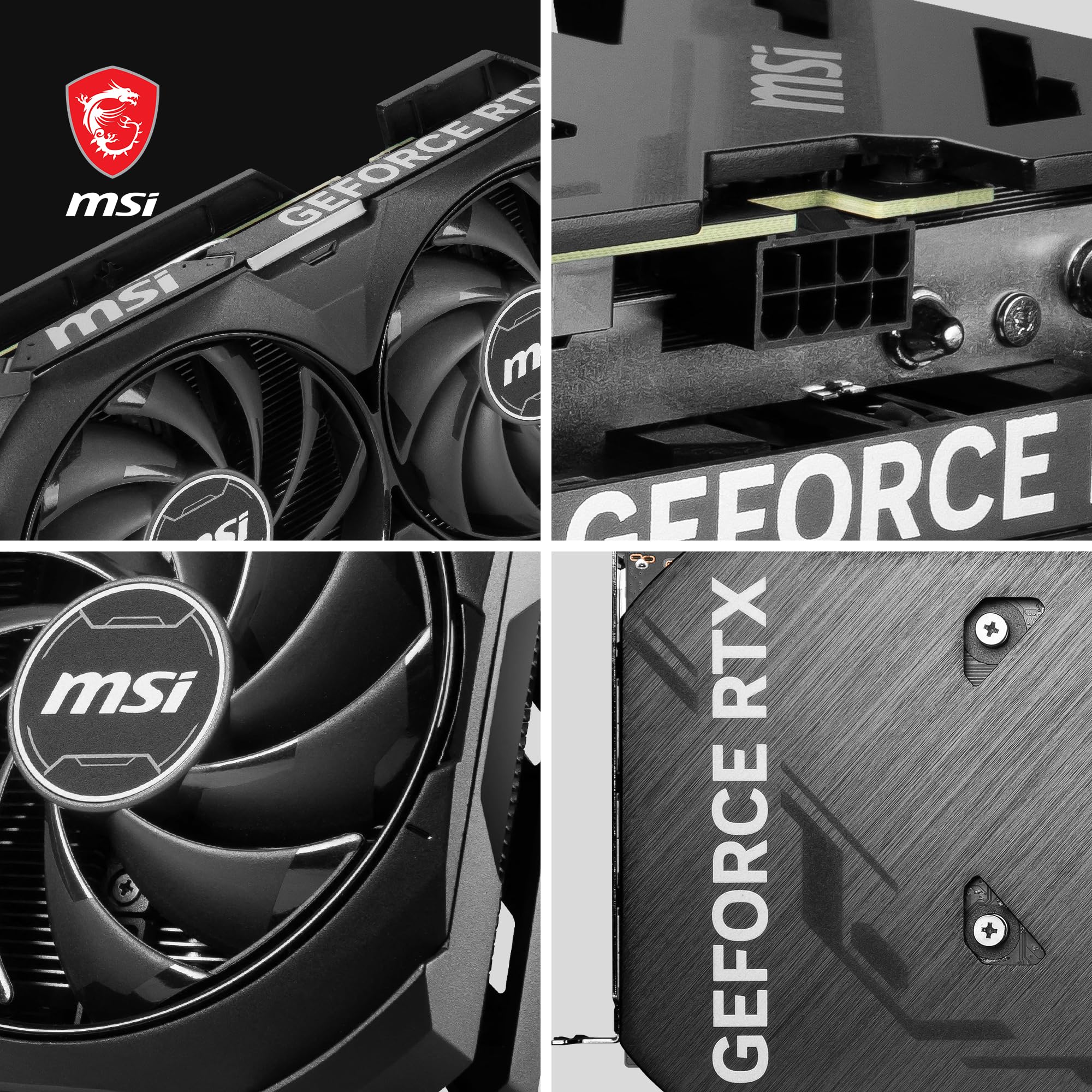 MSI GeForce RTX 4060 Ti Ventus 2X Black 8G OC Graphics Card -NVIDIA RTX 4060 Ti, 8GB GDDR6 Memory, 18Gbps, PCIe 4.0, DLSS3