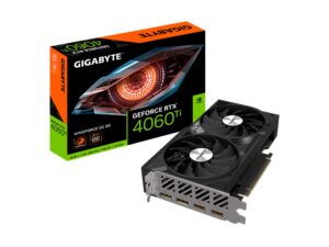 gigabyte geforce rtx 4060 ti windforce oc 8g graphics card, 2x windforce fans, 8gb 128-bit gddr6, gv-n406twf2oc-8gd video card