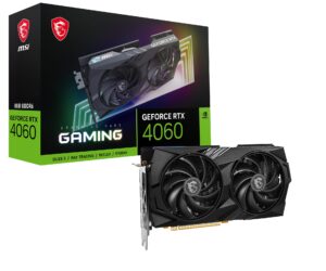 msi gaming geforce rtx 4060 8gb gdrr6 extreme clock: 2610 mhz 128-bit hdmi/dp nvlink torx fan 4.0 ada lovelace architecture graphics card (rtx 4060 gaming 8g)