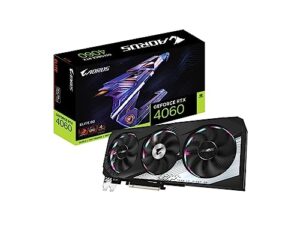 gigabyte aorus geforce rtx 4060 elite 8g graphics card, 3x windforce fans, 8gb 128-bit gddr6, gv-n4060aorus e-8gd video card