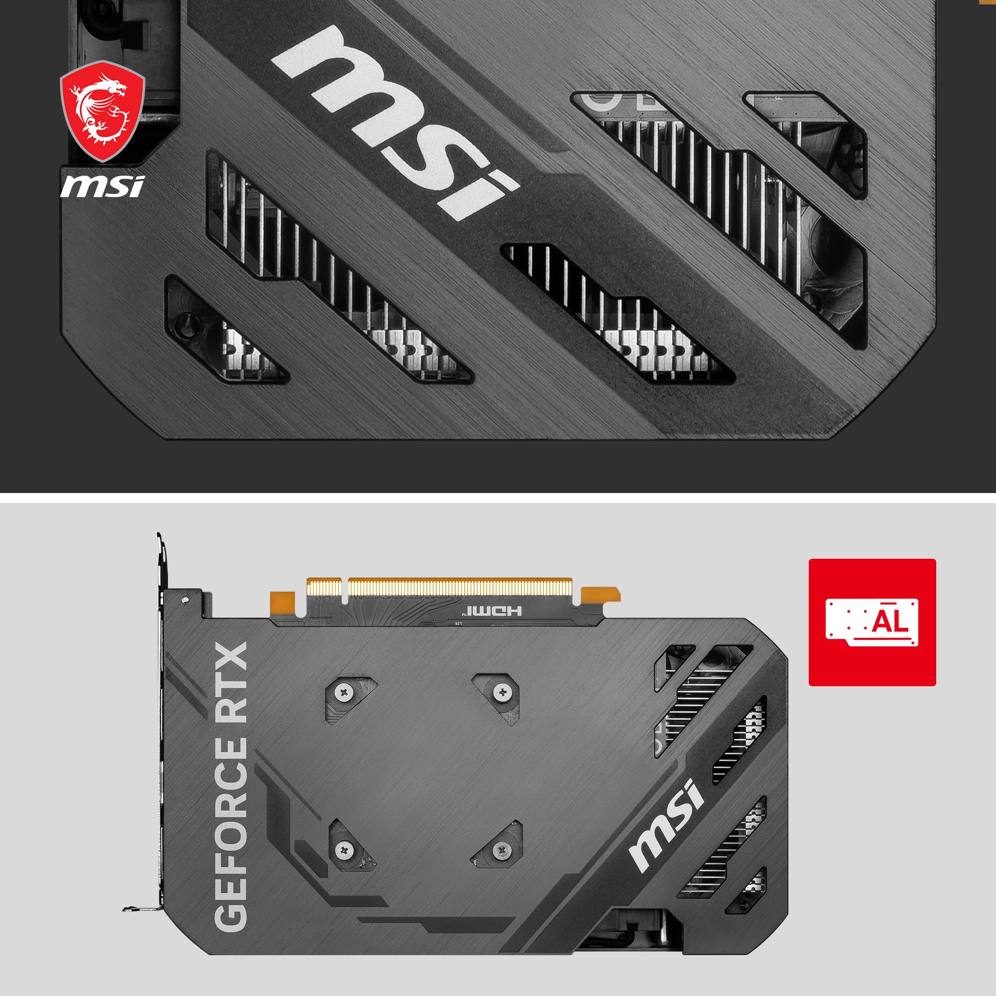 MSI GeForce RTX 4060 Ti VENTUS 2X BLACK 16G OC Graphics Card - RTX 4060 Ti GPU, 16GB GDDR6 (18Gbps/128-bit), PCIe 4.0-2 x TORX Fan 4.0 - HDMI 2.1a, DisplayPort 1.4a