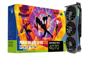 zotac gaming geforce rtx 4070 amp airo spider-man: across the spider-verse inspired graphics card bundle, zt-d40700f-10smp