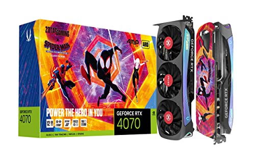 ZOTAC Gaming GeForce RTX 4070 AMP AIRO Spider-Man: Across The Spider-Verse Inspired Graphics Card Bundle, ZT-D40700F-10SMP