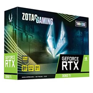 ZOTAC Gaming GeForce RTX™ 3060 Ti GDDR6X Twin Edge 8GB GDDR6X 256-bit 19 Gbps PCIE 4.0 Gaming Graphics Card, IceStorm 2.0 Advanced Cooling, Active Fan Control, ZT-A30620E-10P