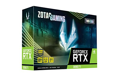 ZOTAC Gaming GeForce RTX™ 3060 Ti GDDR6X Twin Edge 8GB GDDR6X 256-bit 19 Gbps PCIE 4.0 Gaming Graphics Card, IceStorm 2.0 Advanced Cooling, Active Fan Control, ZT-A30620E-10P