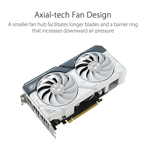 ASUS Dual GeForce RTX™ 4060 Ti White Edition 8GB GDDR6 (PCIe 4.0, 8GB GDDR6, DLSS 3, HDMI 2.1, DisplayPort 1.4a, Axial-tech Fan Design, 0dB Technology, and More)