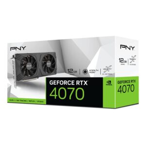 pny geforce rtx™ 4070 12gb verto™ dual fan graphics card dlss 3 (192-bit, pcie 4.0, gddr6x, hdmi/displayport, supports 4k, 2 slot)