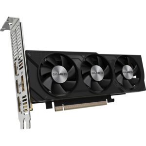 Gigabyte NVIDIA GeForce RTX 4060 OC Low Profile Graphics Card - 8GB GDDR6, 128-bit, PCI-E 4.0, 2475MHz Core Clock, 2X DP 1.4, 2X HDMI 2.1a, NVIDIA DLSS 3 - GV-N4060OC-8GL