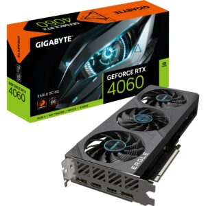 gigabyte nvidia geforce rtx 4060 eagle oc graphics card - 8gb gddr6, 128-bit, pci-e 4.0, 2505mhz core clock, 2x dp 1.4, 2x hdmi 2.1a, nvidia dlss 3 - gv-n4060eagle oc-8gd