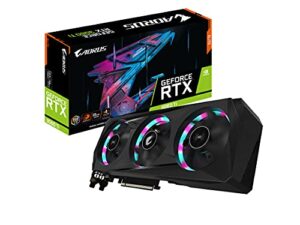 gigabyte aorus geforce rtx 3060 ti elite 8g (rev2.0) graphics card, 3x windforce fans, lhr, 8gb 256-bit gddr6, gv-n306taorus e-8gd rev2.0 video card