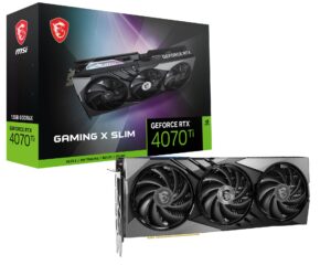 msi gaming geforce rtx 4070 ti 12gb gdrr6x 192-bit hdmi/dp nvlink tri-frozr 3 ada lovelace architecture graphics card (rtx 4070 ti gaming x slim 12g), black