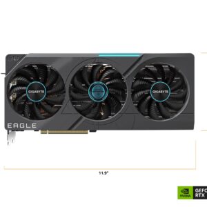 GIGABYTE GeForce RTX 4070 Ti Eagle OC 12G Graphics Card, 3X WINDFORCE Fans, 12GB 192-bit GDDR6X, GV-N407TEAGLE OC-12GD Video Card