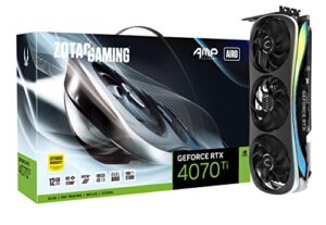 zotac gaming geforce rtx 4070 ti amp extreme airo dlss 3 12gb gddr6x 192-bit 21 gbps pcie 4.0 gaming graphics card, icestorm 2.0 advanced cooling, spectra 2.0 rgb lighting, zt-d40710b-10p