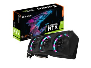 gigabyte aorus geforce rtx 3060 elite 12g (rev2.0) graphics card, 3x windforce fans, 12gb 192-bit gddr6, gv-n3060aorus e-12gd video card