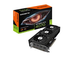 gigabyte geforce rtx 4070 windforce oc 12g graphics card, 3x windforce fans, 12gb 192-bit gddr6x, gv-n4070wf3oc-12gd video card