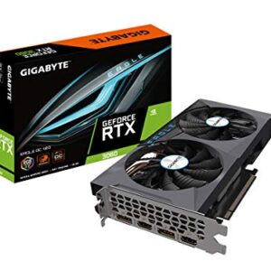 GIGABYTE GeForce RTX 3060 Eagle OC 12G Graphics Card, 2X WINDFORCE Fans, 12GB 192-bit GDDR6, GV-N3060EAGLE OC-12GD Video Card (Renewed)