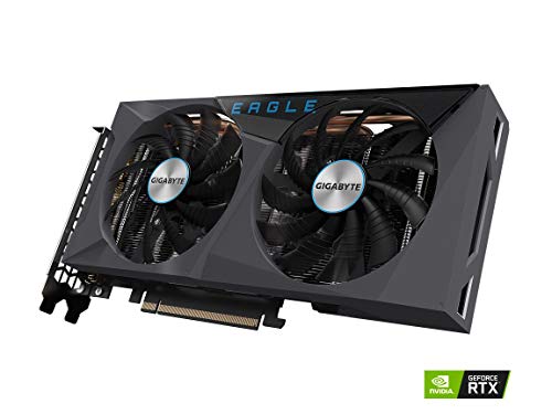 GIGABYTE GeForce RTX 3060 Eagle OC 12G Graphics Card, 2X WINDFORCE Fans, 12GB 192-bit GDDR6, GV-N3060EAGLE OC-12GD Video Card (Renewed)