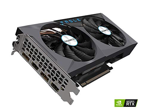 GIGABYTE GeForce RTX 3060 Eagle OC 12G Graphics Card, 2X WINDFORCE Fans, 12GB 192-bit GDDR6, GV-N3060EAGLE OC-12GD Video Card (Renewed)