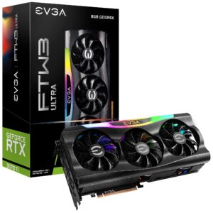 evga geforce rtx 3070 ti ftw3 ultra gaming, 08g-p5-3797-kl, 8gb gddr6x, icx3 technology, argb led, metal backplate (renewed)