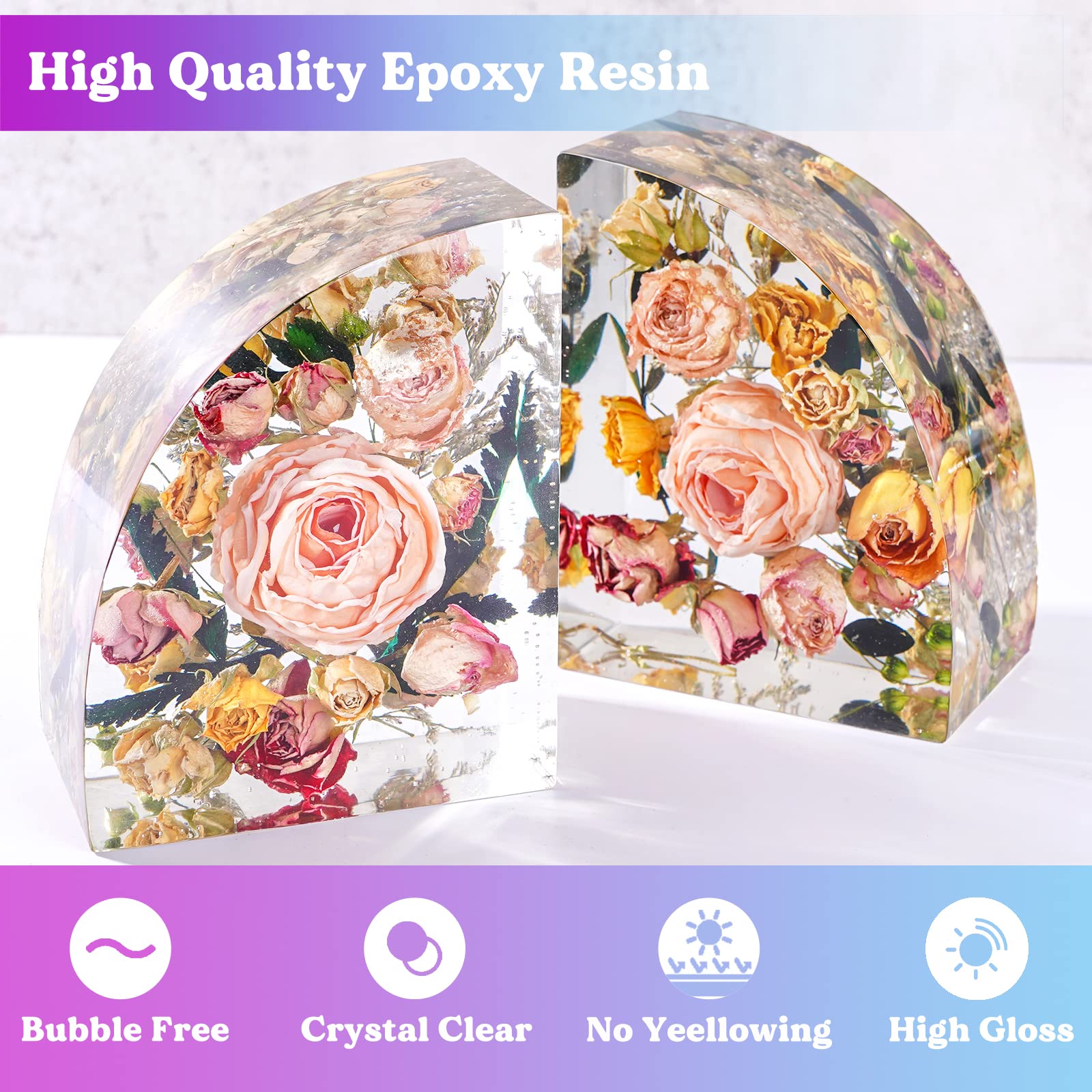 LET'S RESIN Crystal Clear Epoxy Resin, 32oz Bubbles Free Epoxy Resin, Table Top & Bar Top Casting Resin, Clear Epoxy Resin for Art Crafts