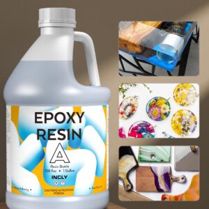 INCLY 2 Gallon Crystal Clear Epoxy Resin Kit, High Gloss & Bubbles Free Resin Supplies Coating & Casting Resin for Table Top, Countertop, River Table,Wood, Jewelry Making, Art Craft, Self Leveling 1:1