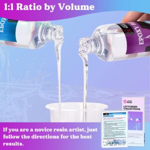 LET'S RESIN 16oz Clear Epoxy Resin,Bubbles Free Casting Resin for Art Crafts, Jewelry Making, Crystal Clear 2 Part Resin and Hardener with Mixing Cups, Stir Stick, Transfer Pipettes, Gloves