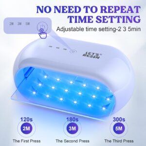 LET'S RESIN UV Light Advanced,Two-Sided Longer time Setting(2m,3m,5m) UV Resin Light with 36 LED Beads, Large Size UV Lamp for Resin Curing,Resin Molds,DIY Craft Decor(Own Design Patent)