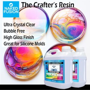 NAKED FUSION Epoxy Resin 1.06 GALLON - Craft Art Resin The CRAFTERS RESIN Crystal Clear Casting, Silicone Molds, Flowers, DIY, Art Wood, River Table, Countertop, Food Safe, Non-Toxic Heat Resistant