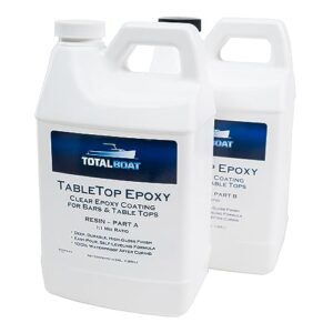 totalboat table top epoxy resin 1 gallon kit - crystal clear coating and casting resin for bar tops, table tops, wood, concrete, epoxy art & crafts