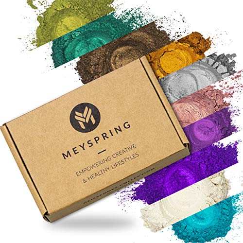 MEYSPRING Gemstones Collection Mica Powder for Epoxy Resin - 100g - Epoxy Pigment Colors for Resin Art, Geode Art - Resin Pigment Powder and Cosmetic Grade Mica Powder - Epoxy Resin Pigment Set