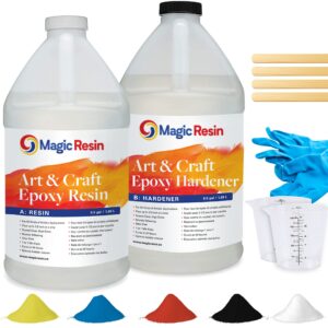 epoxy resin kit for art & craft | 1 gallon(128oz) | odorless | crystal clear epoxy resin | jewelry, earrings, coasters, casting, molding, crafting & more | includes many accessories