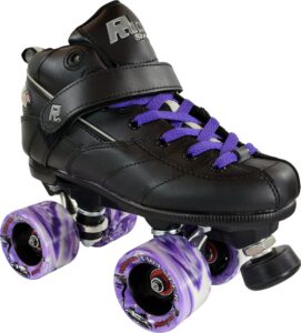 rock gt-50 roller skates w/purple wheels & laces