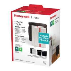 honeywell hepa air purifier filter value kit – includes 2 r hepa filters and 1 a pre-filter roll with cutting template