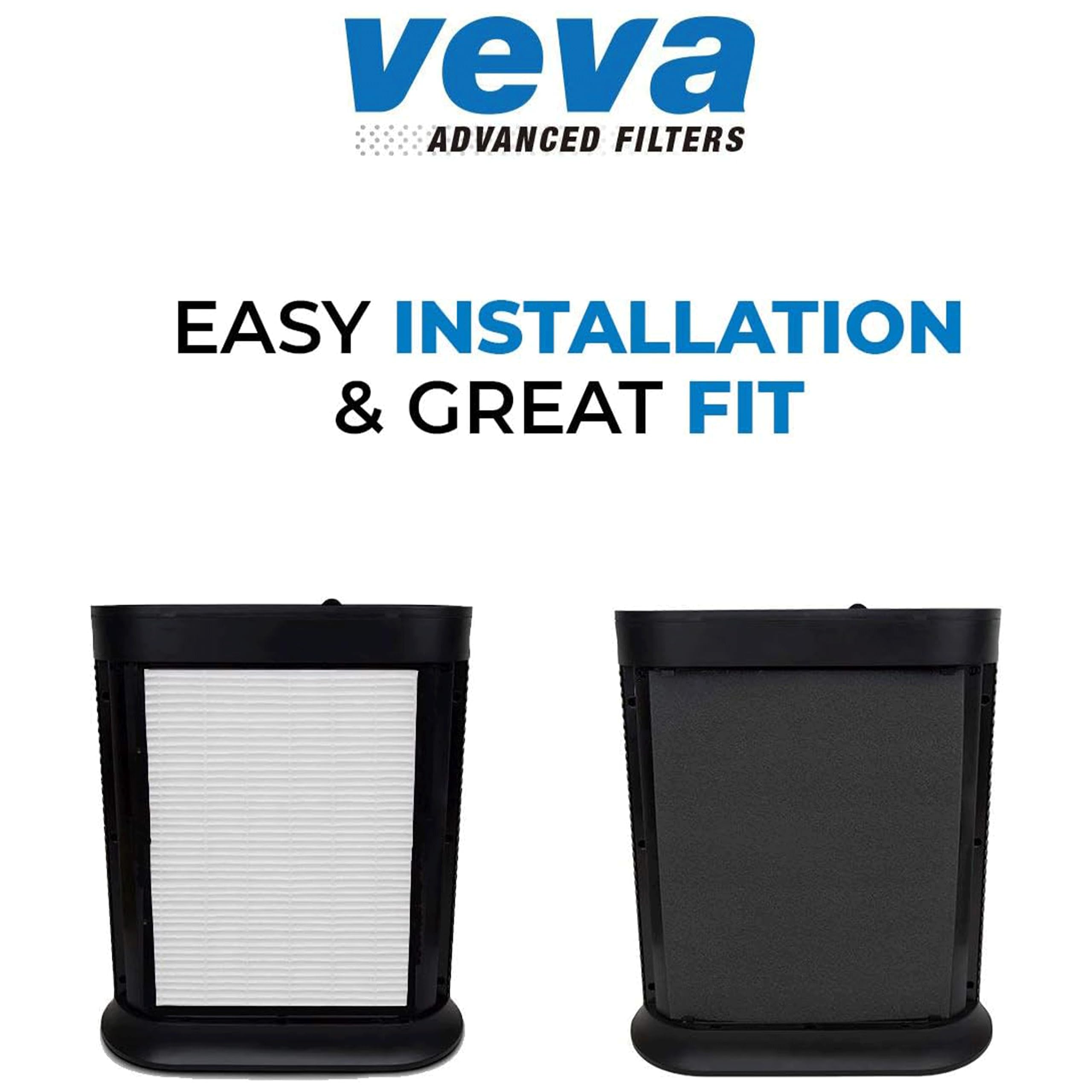 Complete Premium 2 HEPA Replacement Filter Pack Including 8 Activated Carbon Pre Filters Precut for HPA100 compatible with Honeywell Air Purifier 090, 094, 100, 104, 105, HA106 & Filter R by VEVA