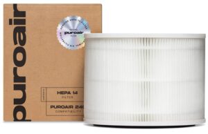 genuine puroair 240 replacement filter hepa 14 - replacement hepa 14 filter for puroair 240 purifier - captures up to 99.99% of pollen, smoke, pollen, dust, vocs and common pollutants