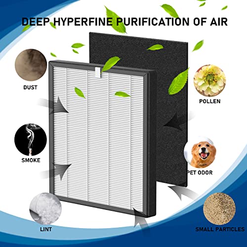 ProHEPA 9000 True HEPA Filters Replacement Compatible with VEVA ProHEPA 9000 Air Cleaner Purifier, 4 True HEPA Filters + 8 Activated Carbon Filters